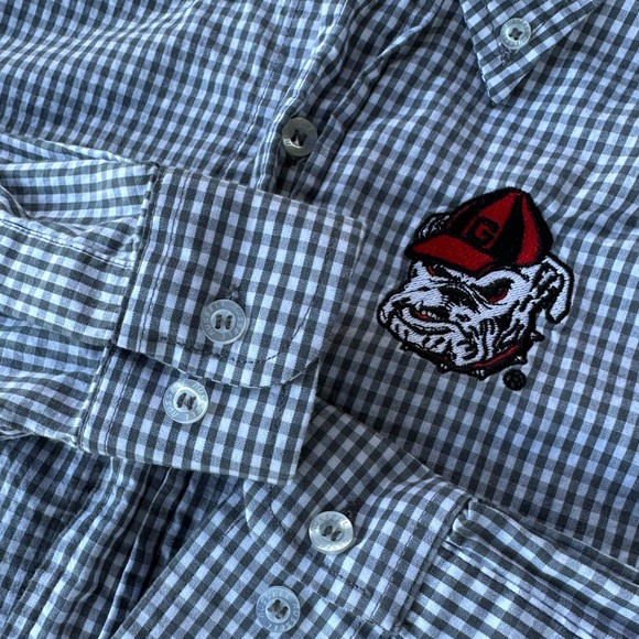 Russell Athletic | Shirts | Russell Mens Cotton Gray White Gingham Uga ...
